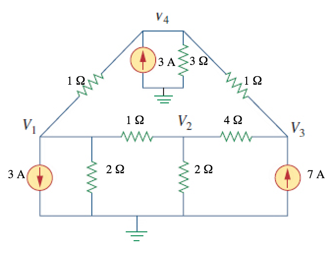 Solved Use MATLAB to solve the node voltages in the circuit | Chegg.com