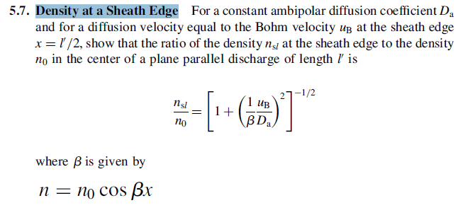 For a constant ambipolar diffusion coefficient D_a | Chegg.com