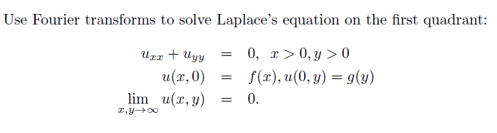Solved Use Fourier transforms to solve Laplace's equation on | Chegg.com