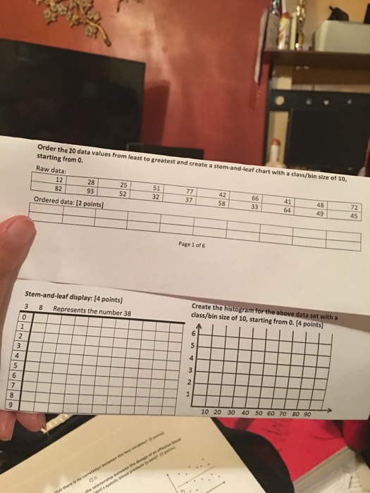 Solved Order the 20 data values from least to greatest and | Chegg.com