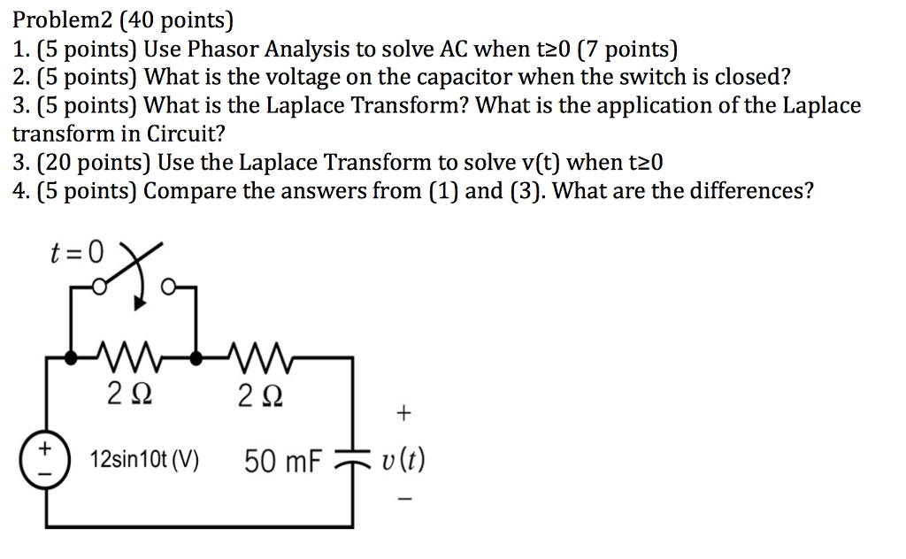 Solved Problem2 (40 points) 1. (5 points) Use Phasor | Chegg.com