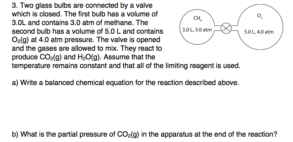 Solved Two glass bulbs are connected by a valve which Is | Chegg.com