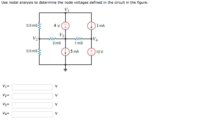 Solved Use nodal analysis to determine the node voltages | Chegg.com