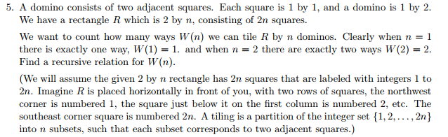 Solved A domino consists of two adjacent squares. Each | Chegg.com