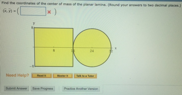 Solved Find the coordinates of the center of the mass of the | Chegg.com