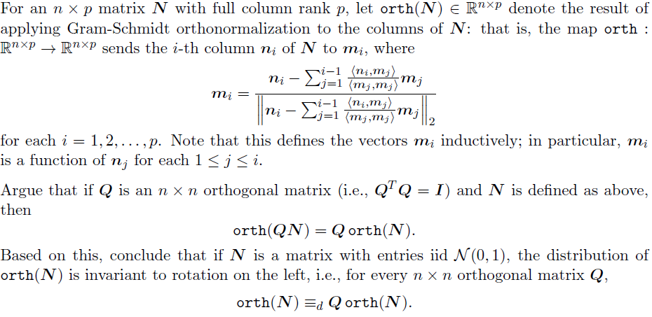 For an n × p matrix with full column rank p, let | Chegg.com