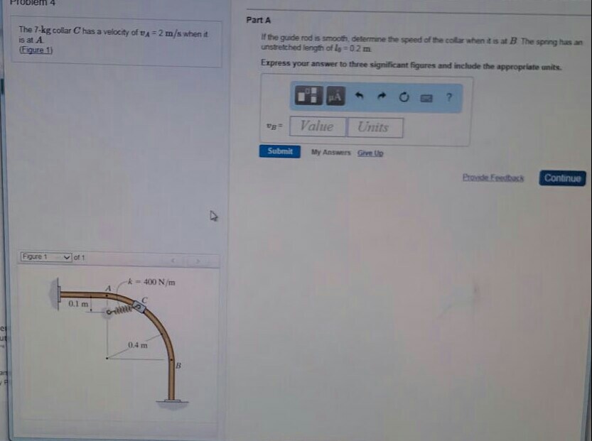 Solved 14 Part A The 7-kg collar C has a velocity of vA -2 | Chegg.com