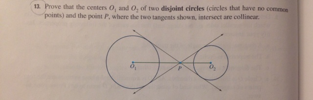Solved 13. Prove that the centers O1 and O2 of two disjoint | Chegg.com