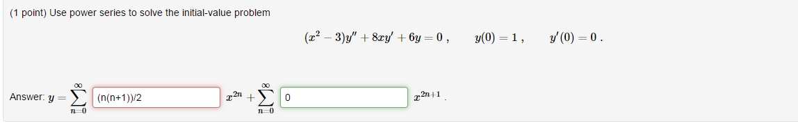 Solved Use power series to solve the initial-value problem | Chegg.com
