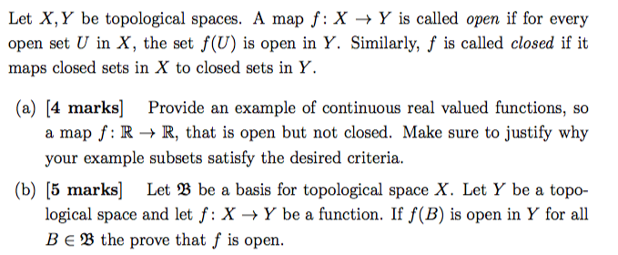 Solved Let X Y Be Topological Spaces A Map F X Rightarrow
