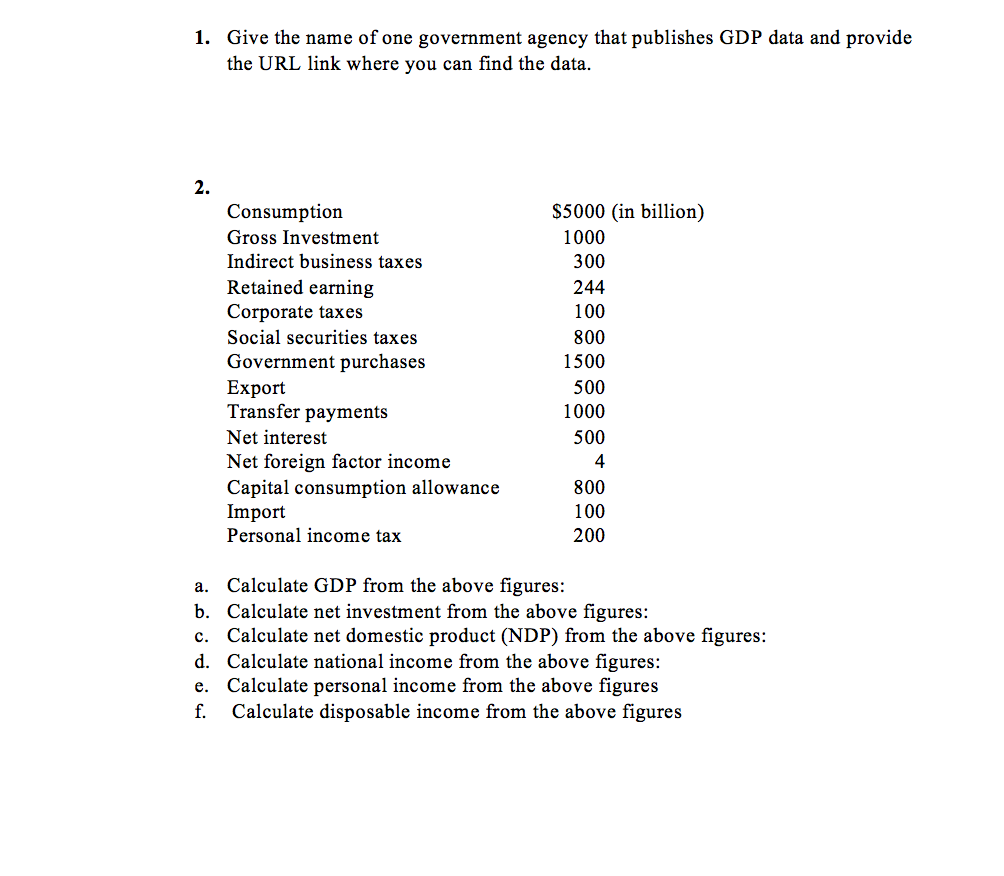 Solved 1. Give the name of one government agency that | Chegg.com