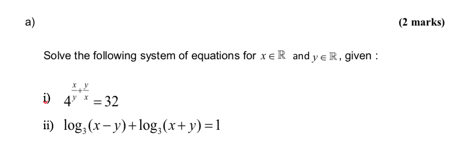 Solved a) (2 marks) Solve the following system of equations | Chegg.com