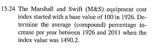 Solved The Marshall and Swift (M&S) equipment cost index | Chegg.com