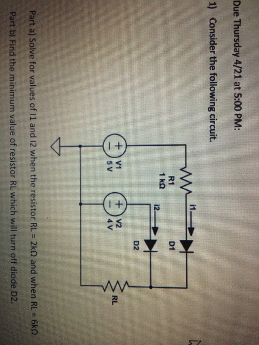 Solved Consider the following circuit. Solve for values of | Chegg.com