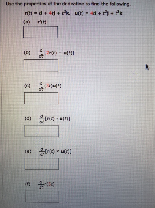 Solved Use the properties of the derivative to find the | Chegg.com