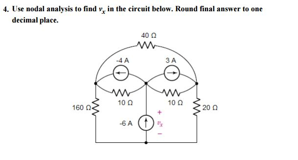 Solved Use nodal analysis to find vA. in the circuit below. | Chegg.com