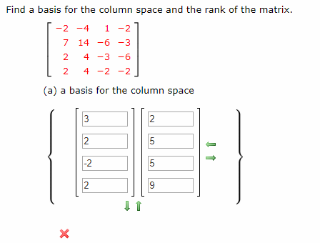 Solved Find a basis for the column space and the rank of the | Chegg.com