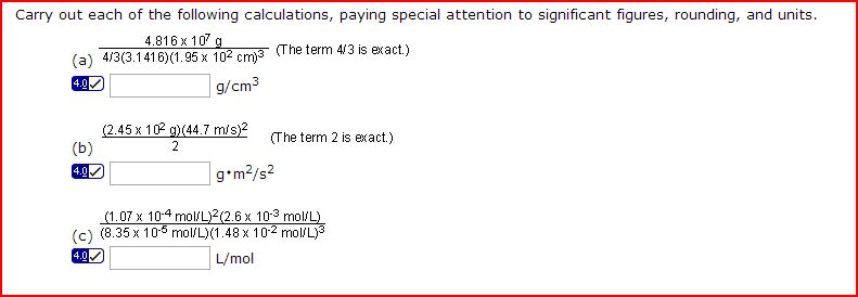 Solved Carry out each of the following calculations, paying | Chegg.com