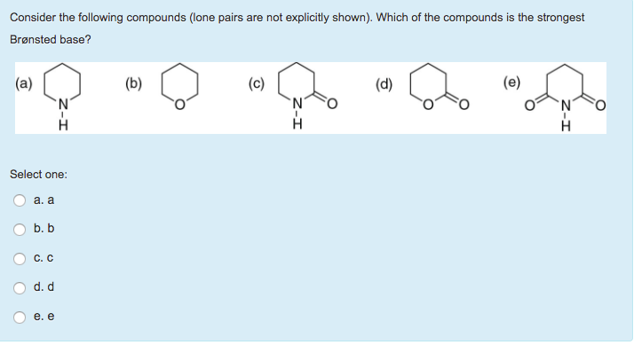 Solved Consider the following compounds (lone pairs are not | Chegg.com