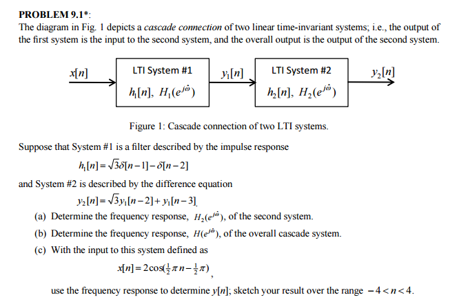 Solved The diagram in Fig. 1 depicts a cascade connection of | Chegg.com