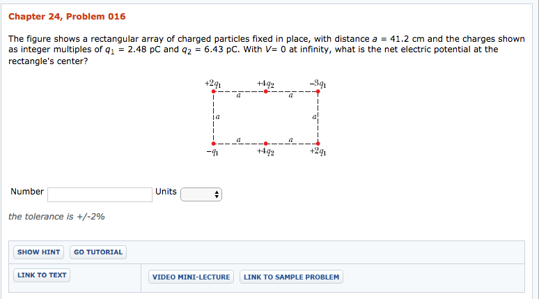 Solved The figure shows a rectangular array of charged | Chegg.com