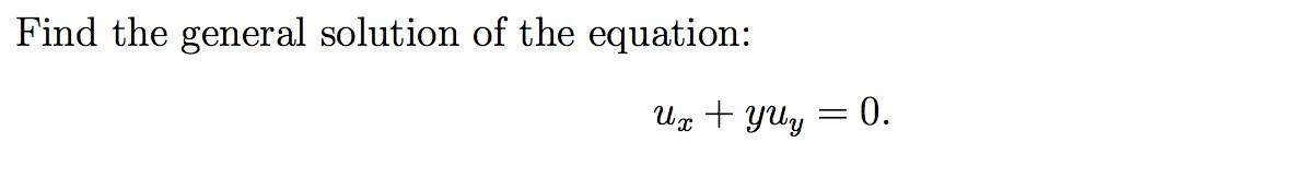 Solved Find the general solution of the equation: Ux = yUy = | Chegg.com