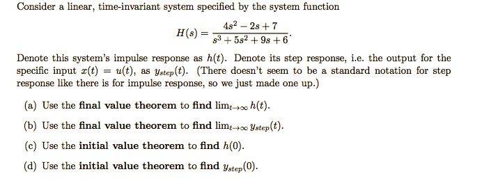 Solved Consider a linear, time-invariant system specified by | Chegg.com