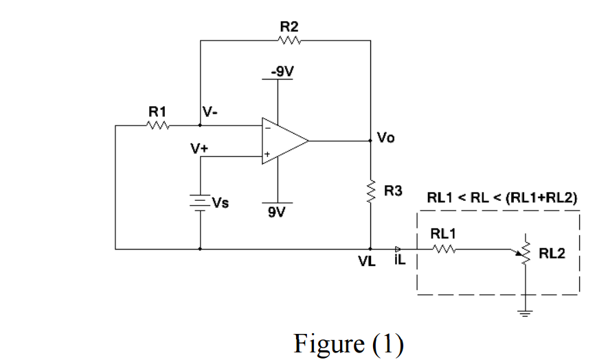 Solved R1 Vt Vs R2 -9V Vo R3 9V VL iL. Figure (1) RL1 RL | Chegg.com
