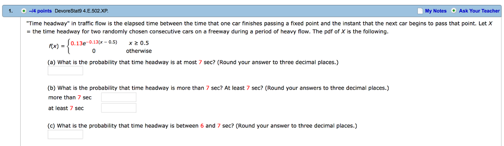 Solved Time headway in traffic flow is the elapsed time | Chegg.com