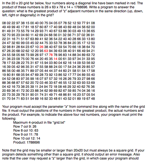 Solved Devlop a Simple python program grid.txt: 08 02 22 97 | Chegg.com