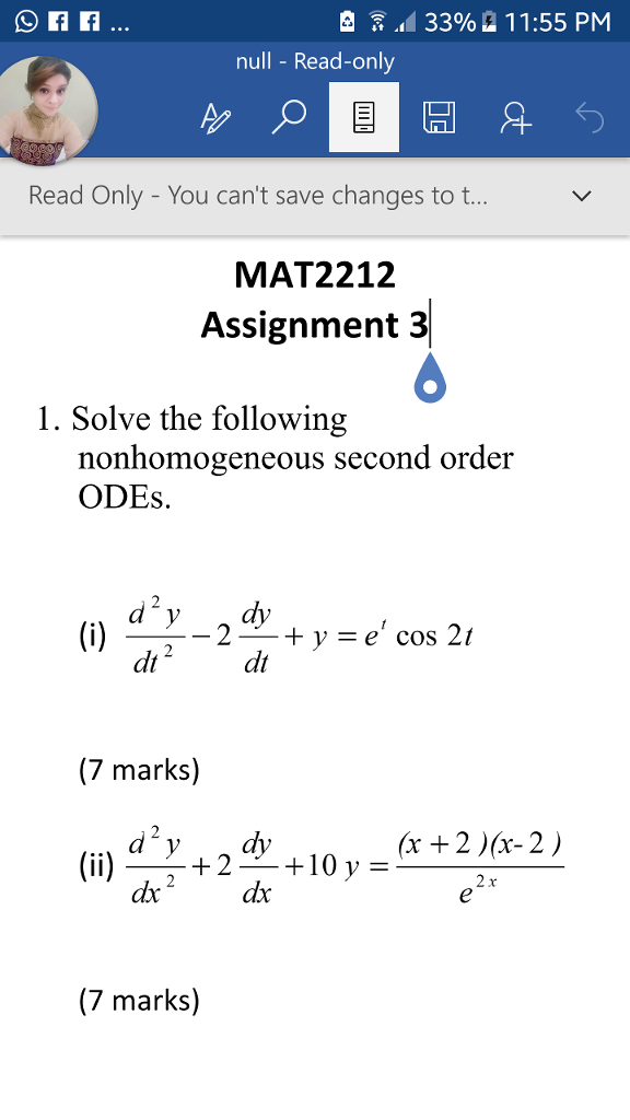 Solved Solve the following nonhomogeneous second order ODEs. | Chegg.com