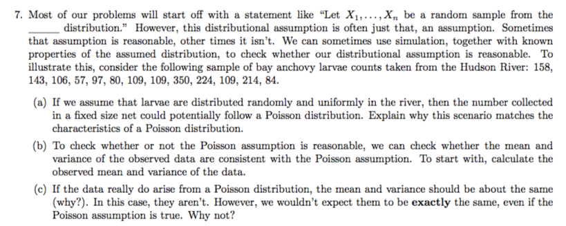 Solved 7. Most of our problems will start off with a | Chegg.com