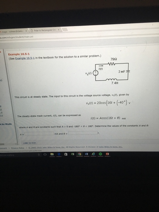 Solved This circuit is at steady state. The input to | Chegg.com