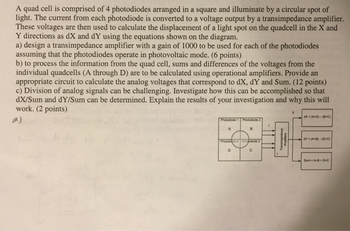 Solved A quad cell is comprised of 4 photodiodes arranged in | Chegg.com