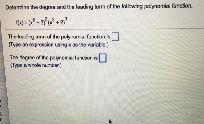 Solved Determine the degree and the leading term of the | Chegg.com