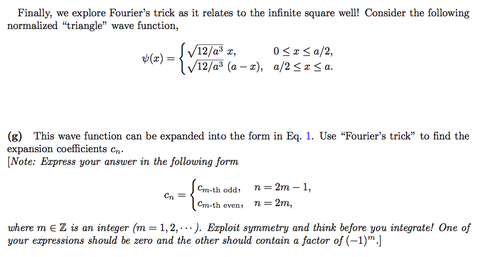 Solved Finally, we explore Fourier's trick as it relates to | Chegg.com