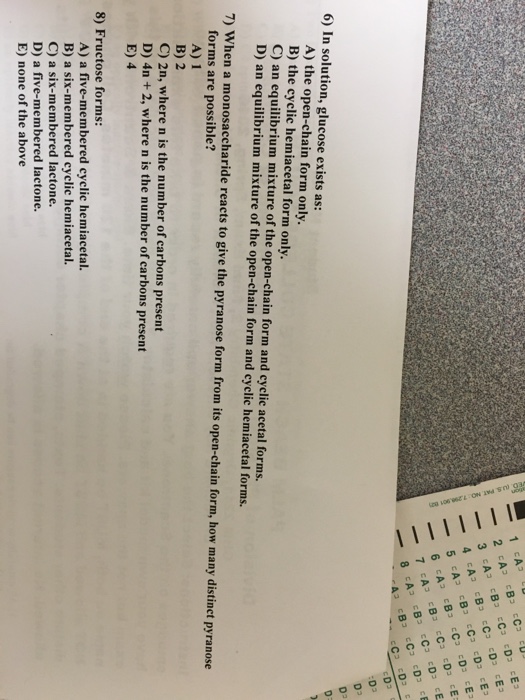 Solved In solution, glucose exists as: the open-chain form | Chegg.com