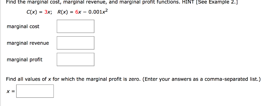 Solved Find the marginal cost, marginal revenue, and | Chegg.com