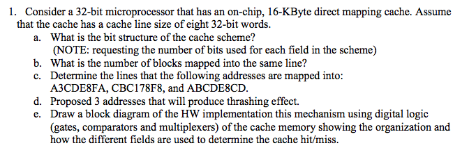 Solved Consider a 32-bit microprocessor that has an on-chip, | Chegg.com