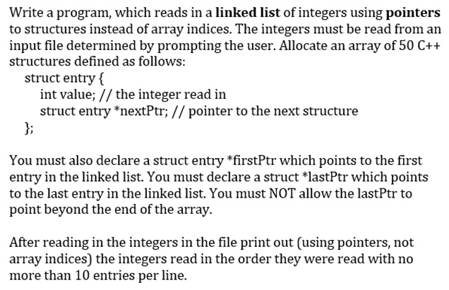 Solved Write a program, which reads in a linked list of | Chegg.com
