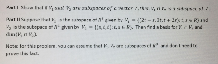 Solved Show that if V_1 and V_2 are subspaces of a vector V, | Chegg.com