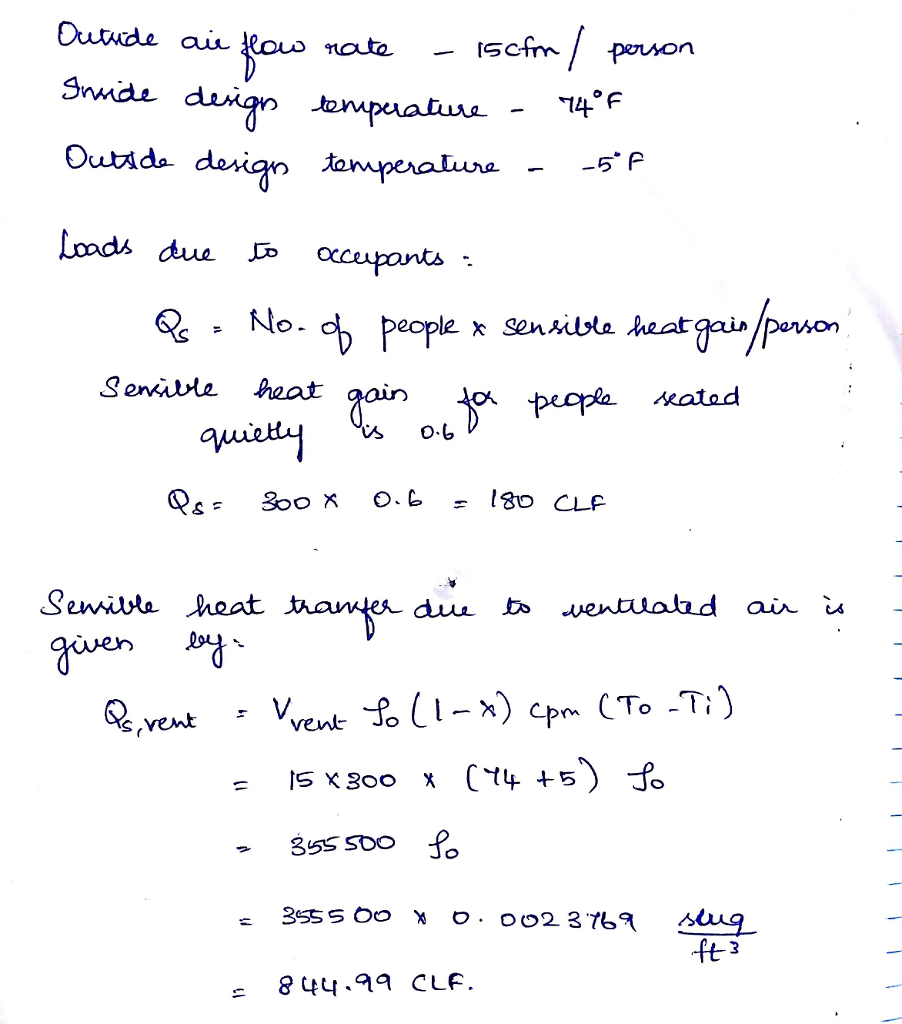 (Solved) - A college lecture auditorium is designed for an occupancy of ...