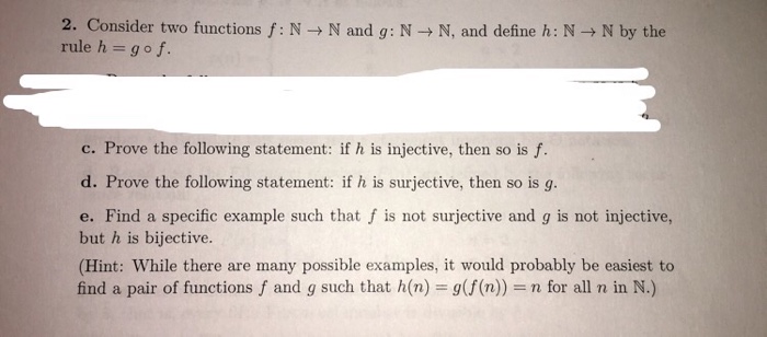 Solved Consider two functions f: N rightarrow N and g: N | Chegg.com