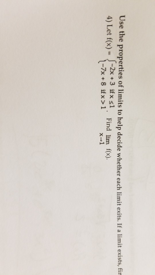Solved Use the properties of limits to help decide whether | Chegg.com