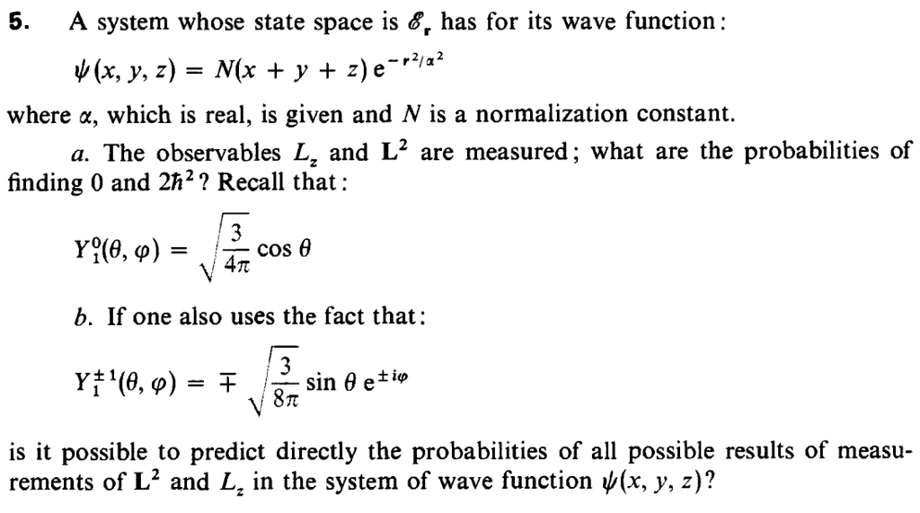 Solved Has For Its Wave Function ψ X Y Z M X Y Z