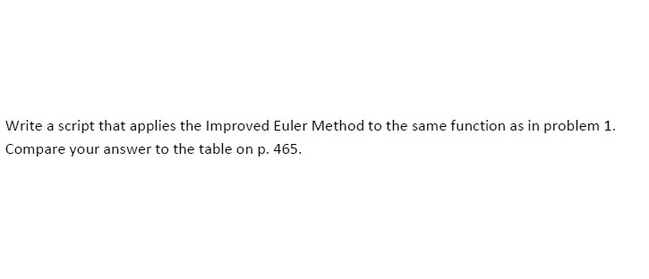 Write a script that applies the Improved Euler Method | Chegg.com