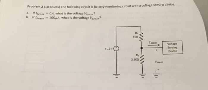 Solved The following circuit is battery monitoring circuit | Chegg.com