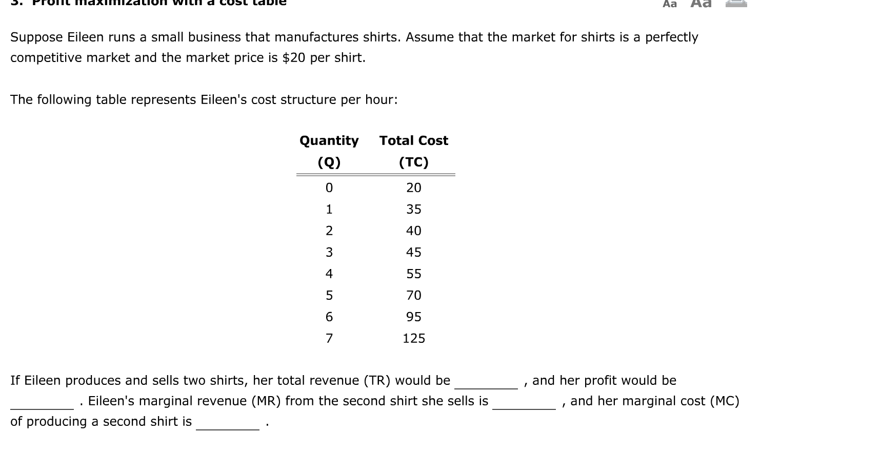 Solved How do I find the TR for each Quantity produced from | Chegg.com