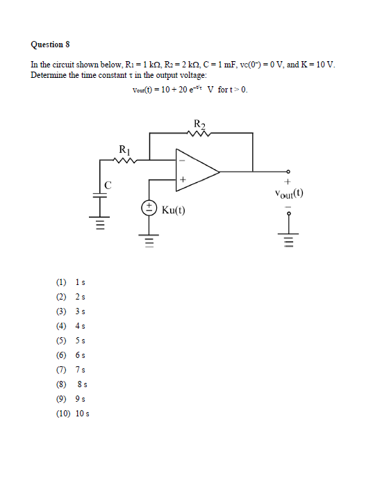 Solved Question S In the circuit shown below. R1-1 k2. R2-2 | Chegg.com