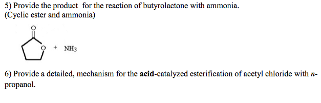 Solved Provide the product for the reaction of butyrolactone | Chegg.com